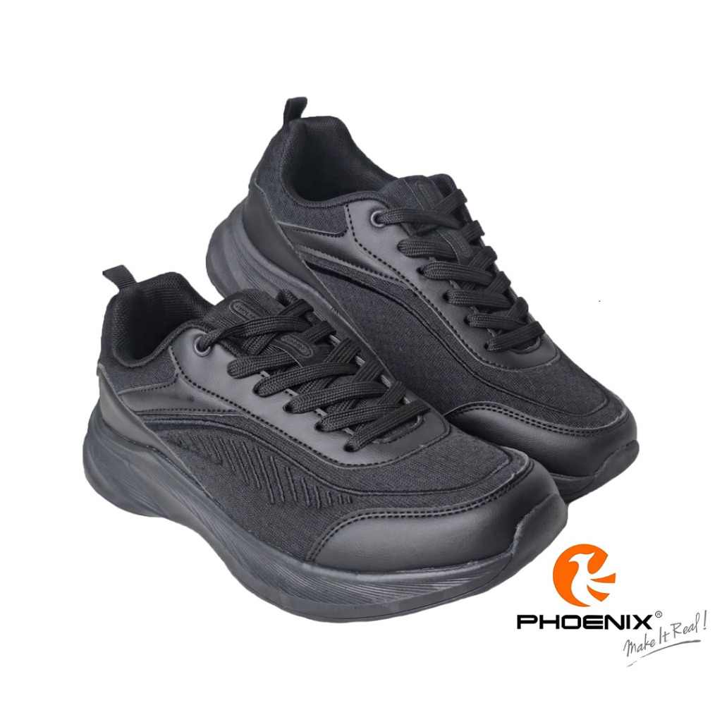 Jual Phoenix Official - Sepatu Sneakers Pria - Asher All Black | Shopee ...