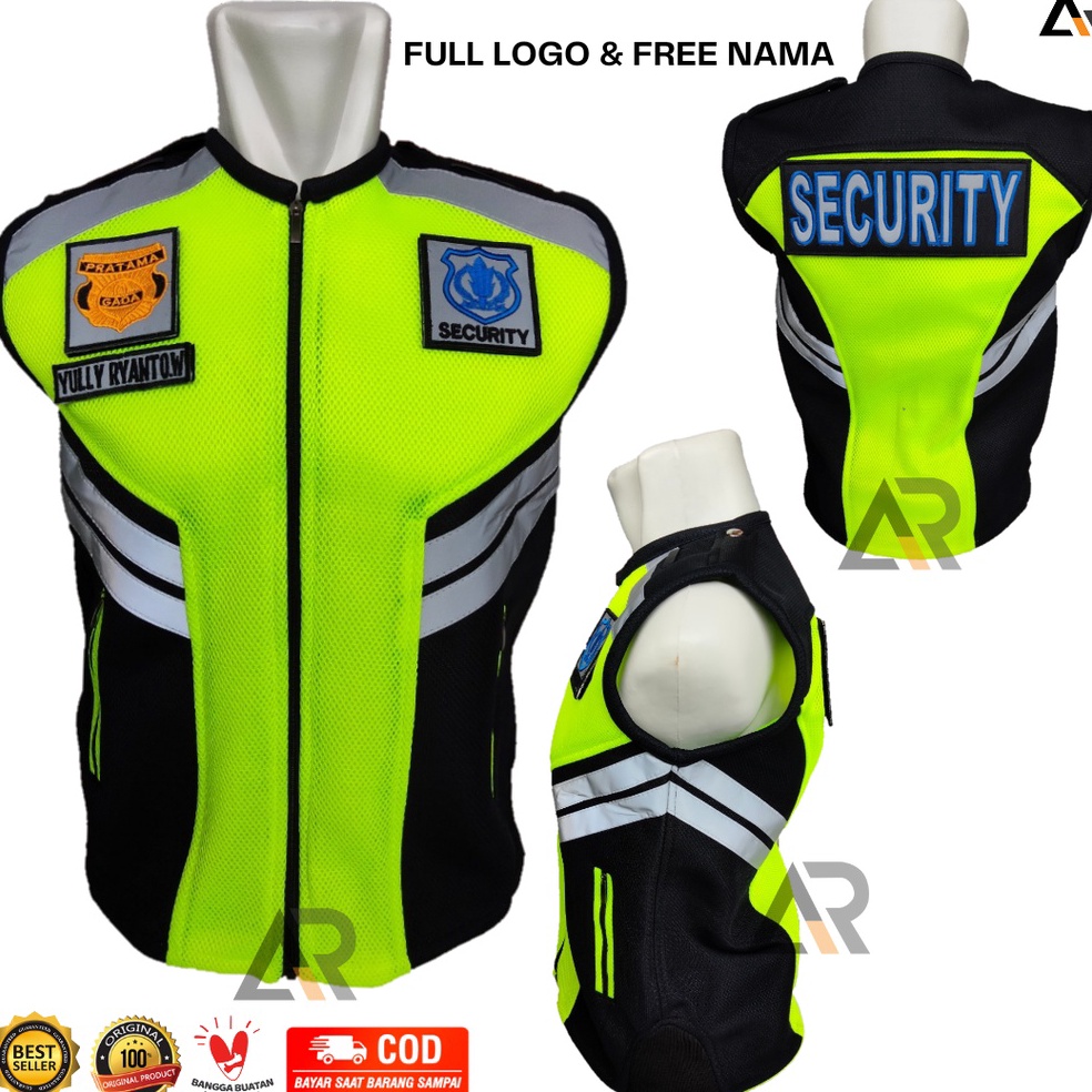Jual KODE W77U Rompi SecuritySatpam Tebal Hijau Stabilo Hitam Terbaru ...