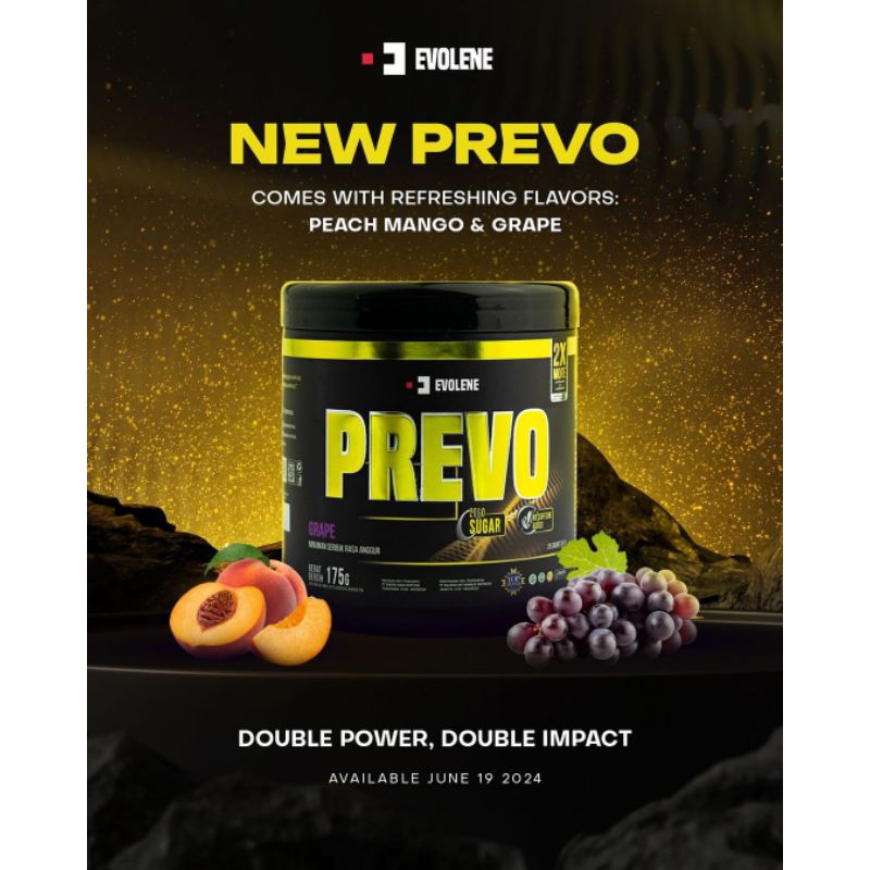 Jual PREVO 1 Botol 45sachet Preworkout PWO Evolene Suplemen Fitness ...