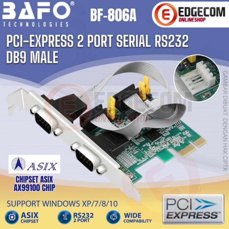 Jual PCIE PCI EXPRESS I/O Card 2 Serial DB9 RS232 Chipset ASIX with ...