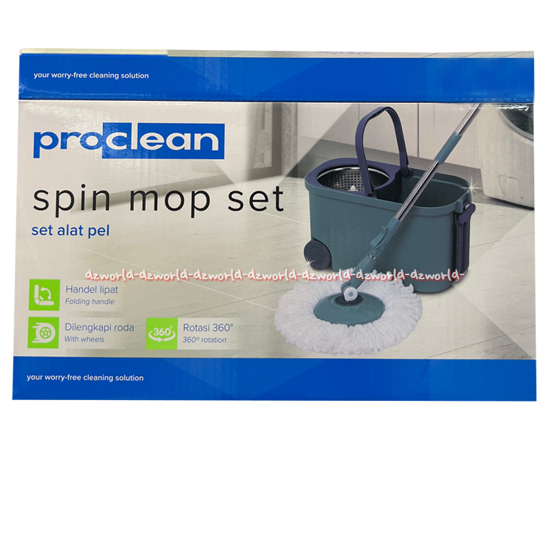 Jual Proclean Spin Mop Set Alat Pel Model Putar Dengan Tangkai Tiang ...