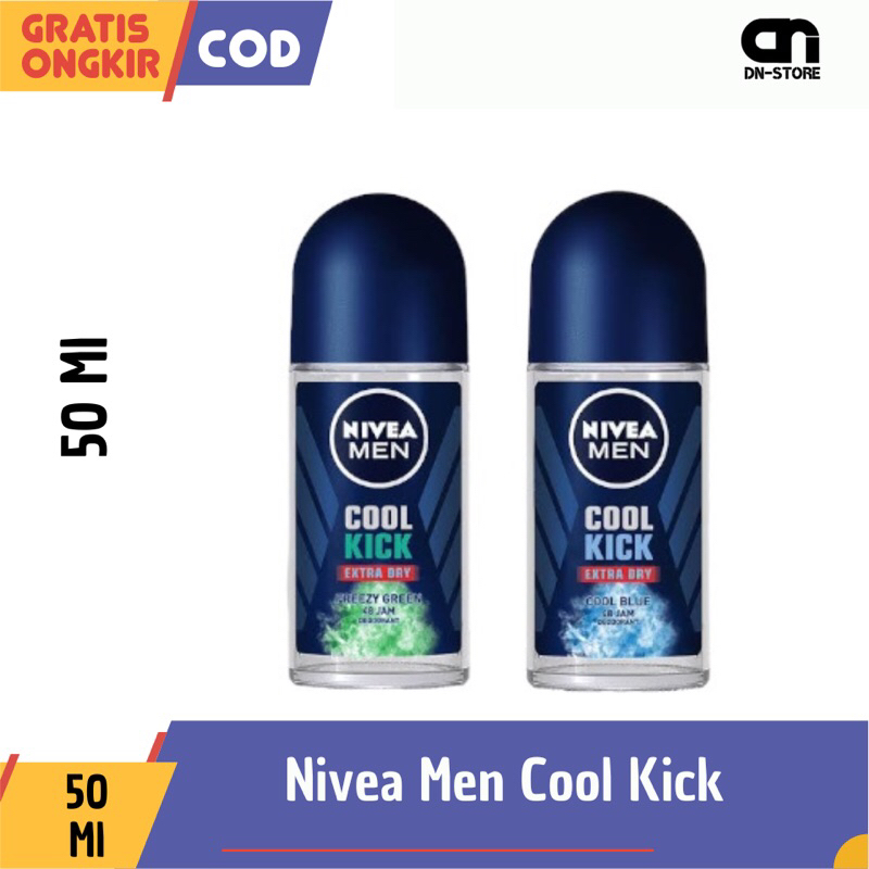 Jual Nivea Men Deodorant Roll On Biru Cool Kick Blue Frezzy Green 50 Ml ...