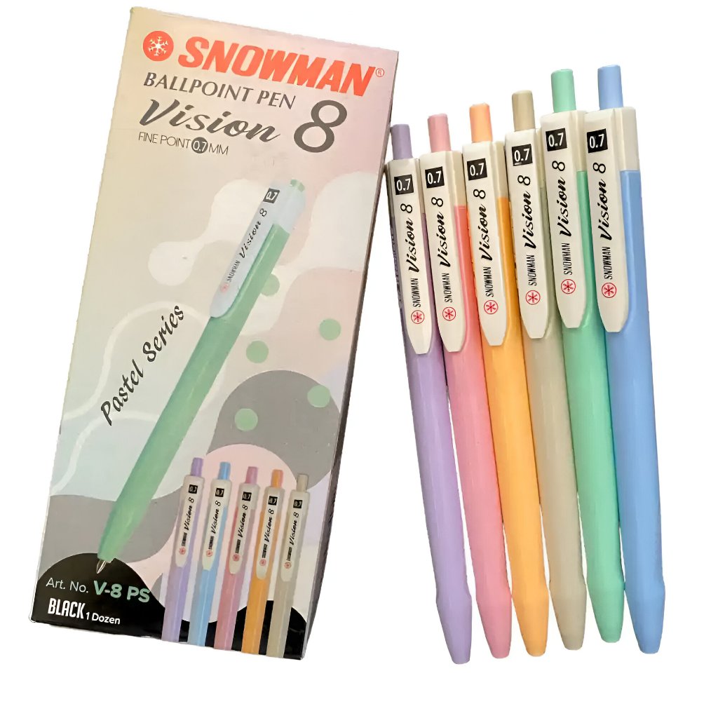 Jual 1 LSN / 12 Pcs Pen Snowman V8 Pastel PS Series ( Ballpen Cetek ...
