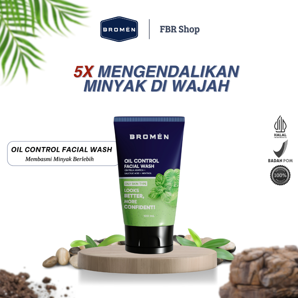 Jual BROMEN OIL CONTROL FACIAL WASH - Sabun Cuci Muka Pria Mencerahkan ...