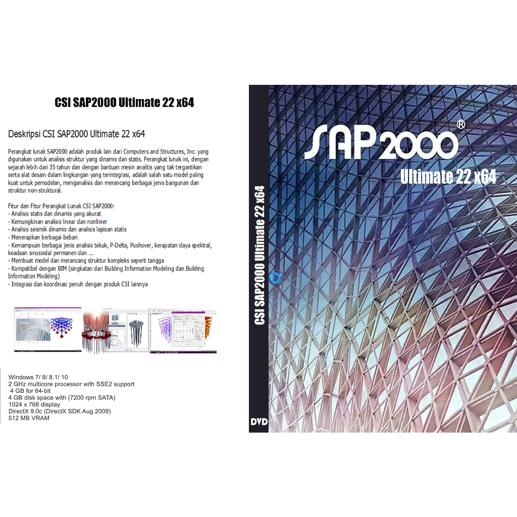 Jual DVD CSI SAP2000 Ultimate 22 x64 | Shopee Indonesia