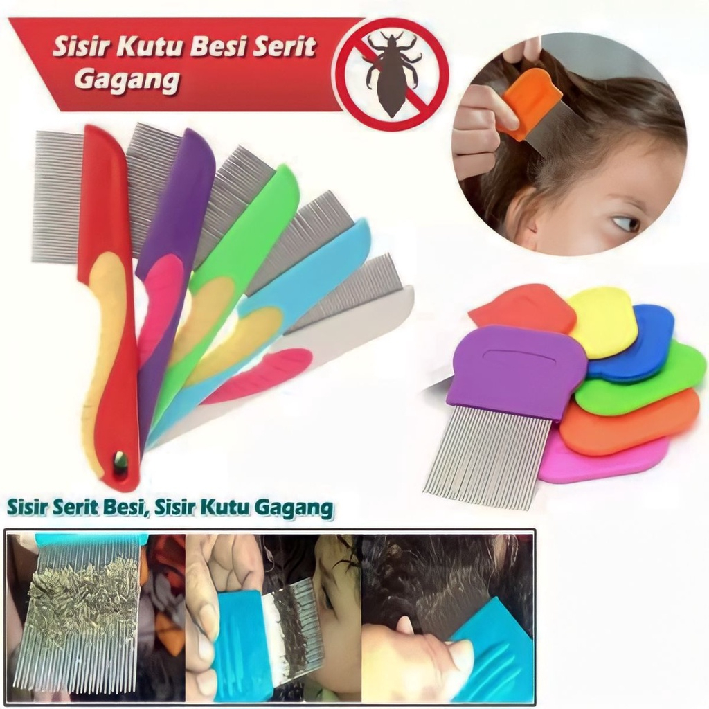 Jual Sisir Ketombe serit kutu kepala sisir logam besi gagang panjang ...