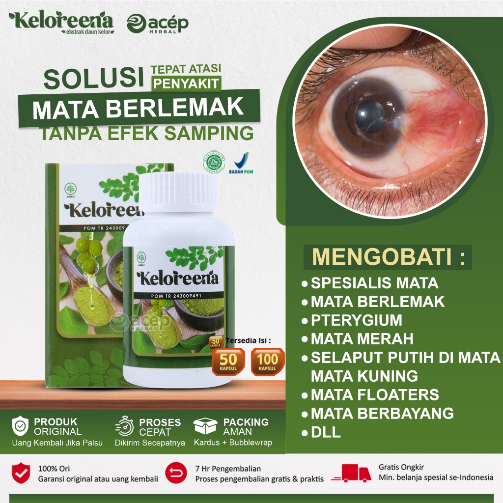 Jual Obat Mata Berlemak Ptregium Kekuningan Vitamin Untuk Mata Keloreena Ekstrak Daun kelor ...