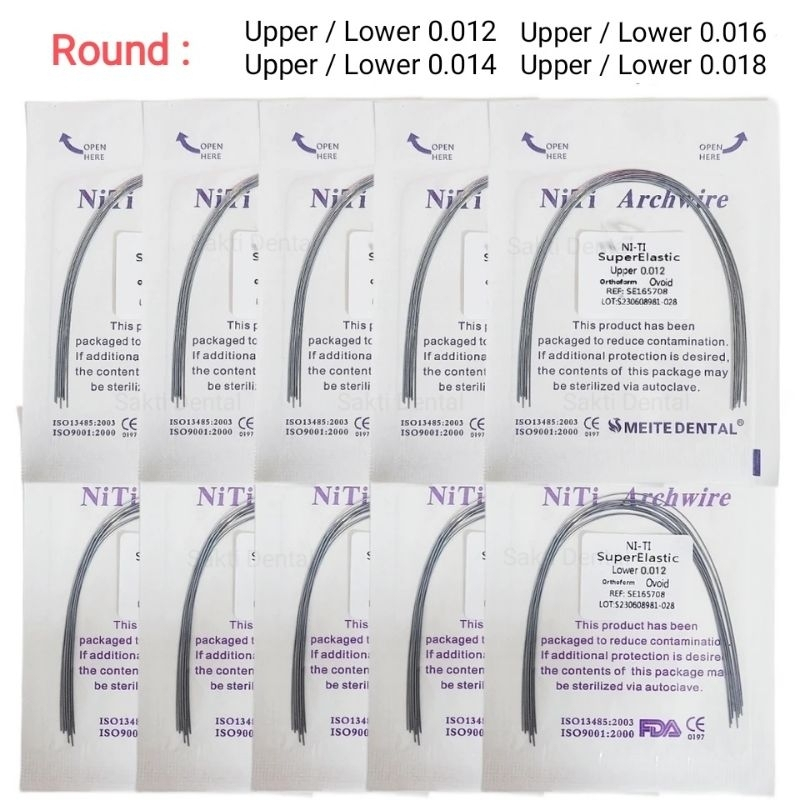 Jual NiTi Round Archwire Ovoid Kawat Behel Gigi Behel Wire Orthodontic ...