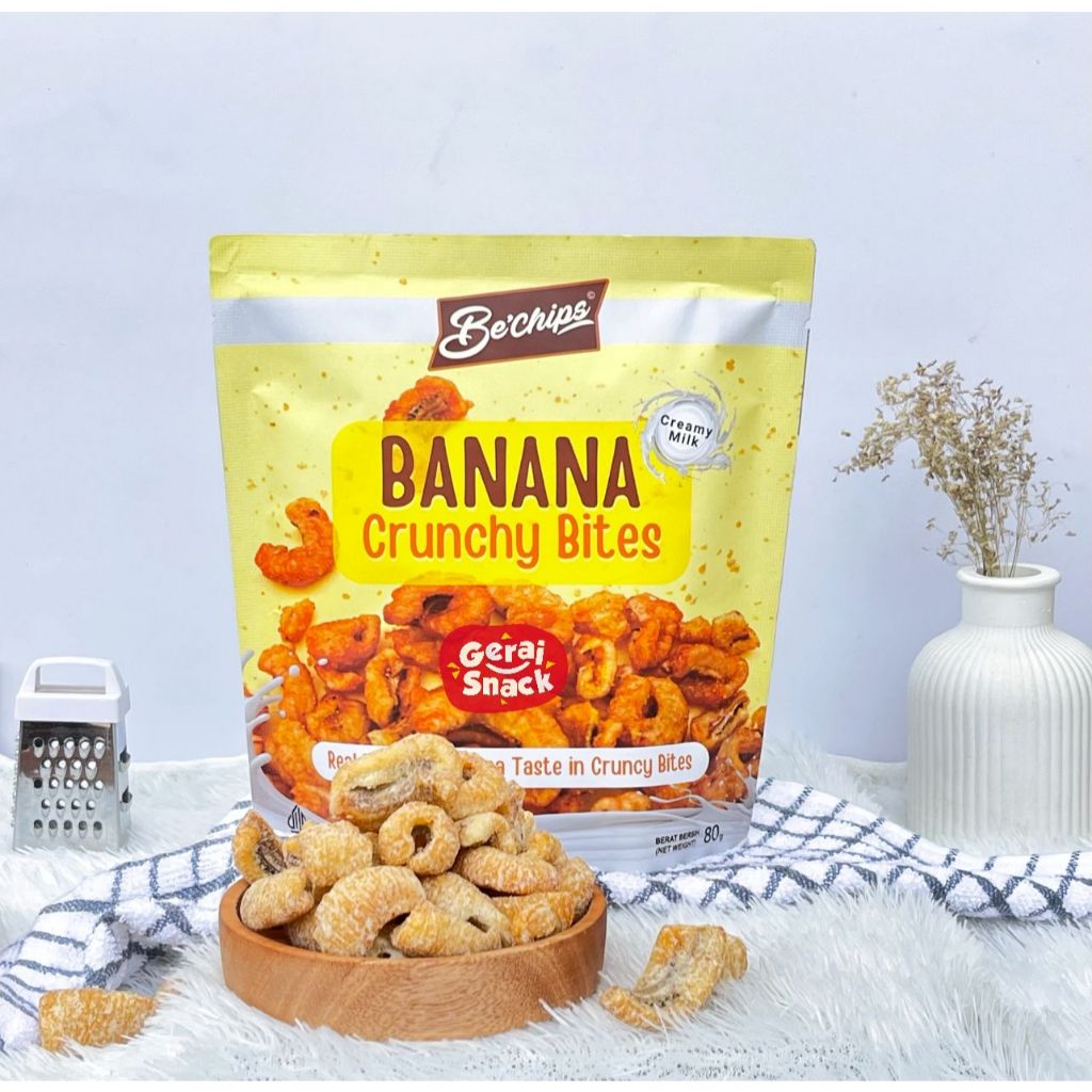 Jual Banana Crunchy Bites BeChips Gluten Free 80g | Shopee Indonesia
