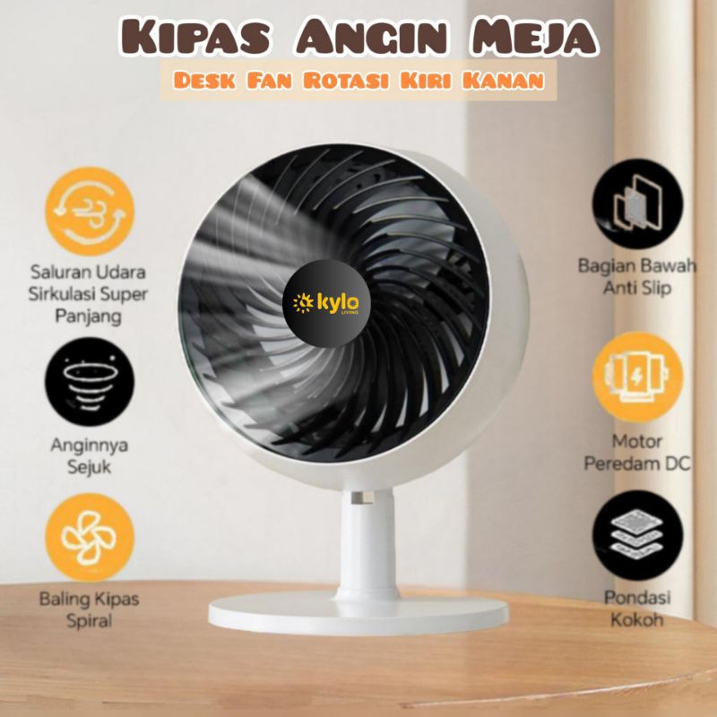 Jual Kipas Angin Meja Desk Fan Rotasi Kiri Kanan Kipas Meja Mini Angin ...