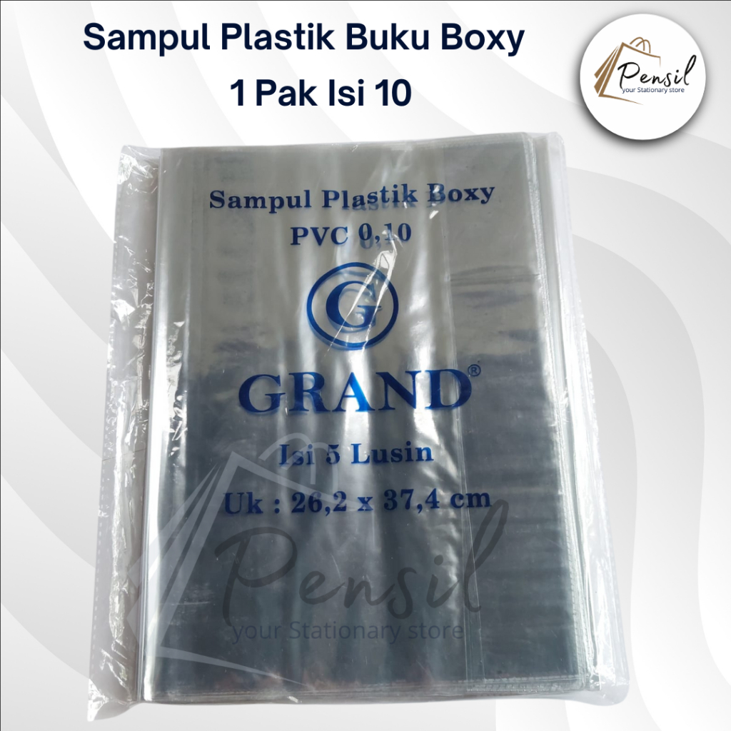 Jual Sampul Buku Plastik Ukuran Boxy (1 Pak Isi 10) | Shopee Indonesia