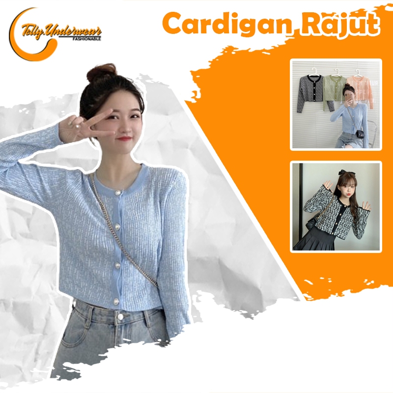 Jual TELLY ️ BJ-027 Cardigan Rajut Import Korean Style Premium Lengan Panjang | Atasan Korean ...