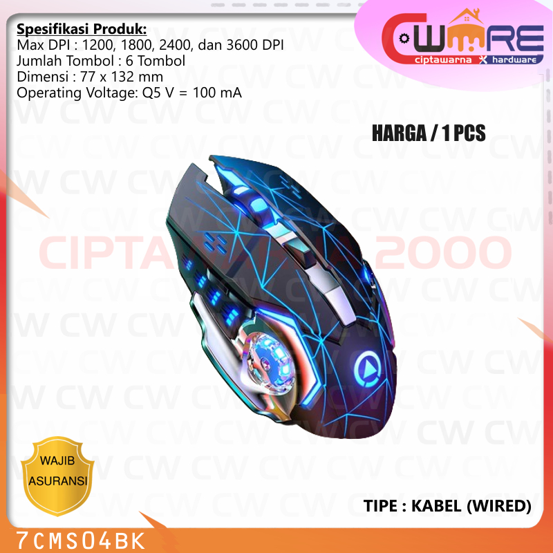 Jual Mouse mous mos Gaming kabel 6 Key LED RGB 3600 DPI G15 Hitam - BDB ...