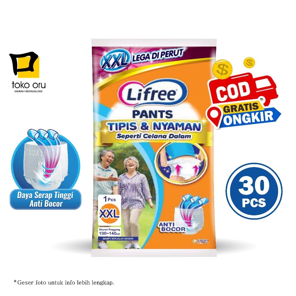 Jual Lifree XXL isi 30 pcs Popok Celana Dewasa | Shopee Indonesia