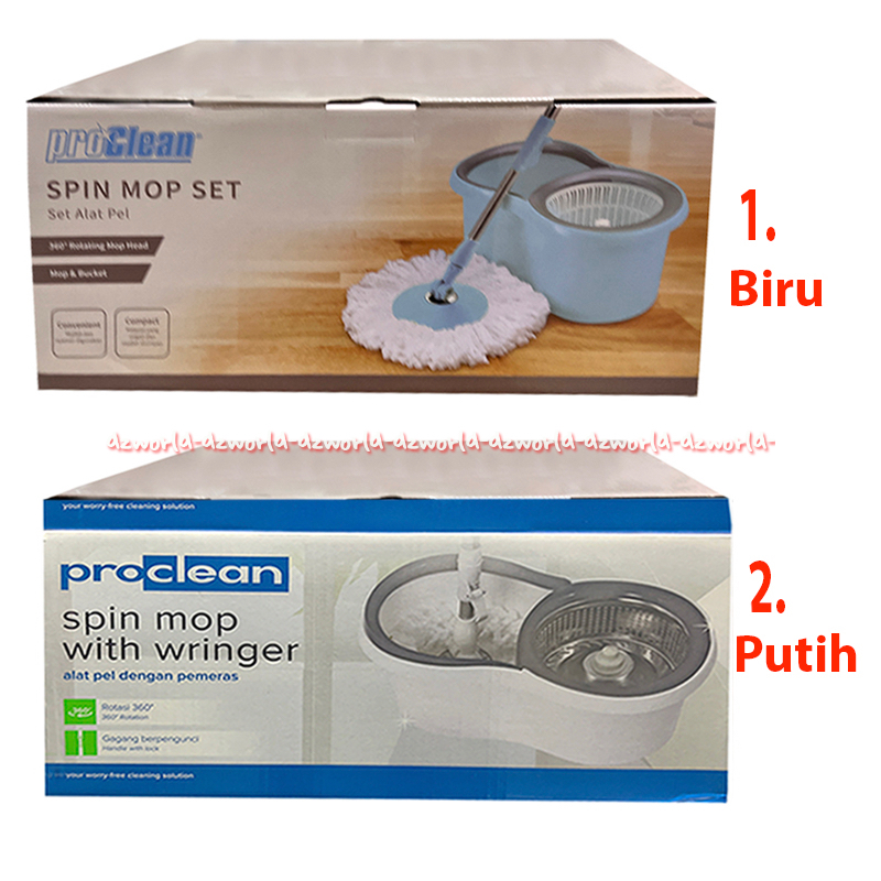 Jual Proclean Spin Mop Set With Wringer Alat Pel Berputar Biru Muda Putih Pro Clean MOP Pel ...