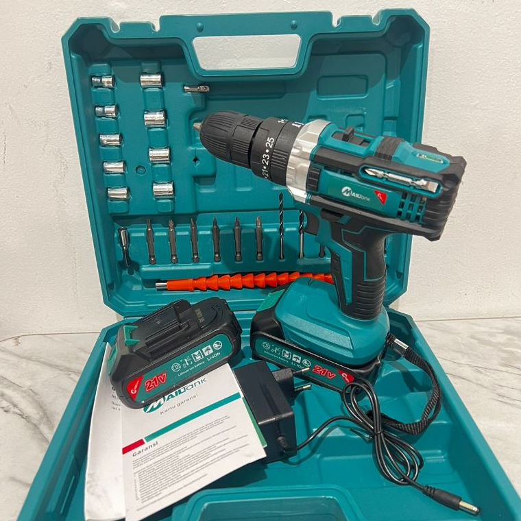 Jual MAILTANK SH190 / MESIN BOR Beton CORDLESS DRILL 21V 10MM 2 BATERAI ...