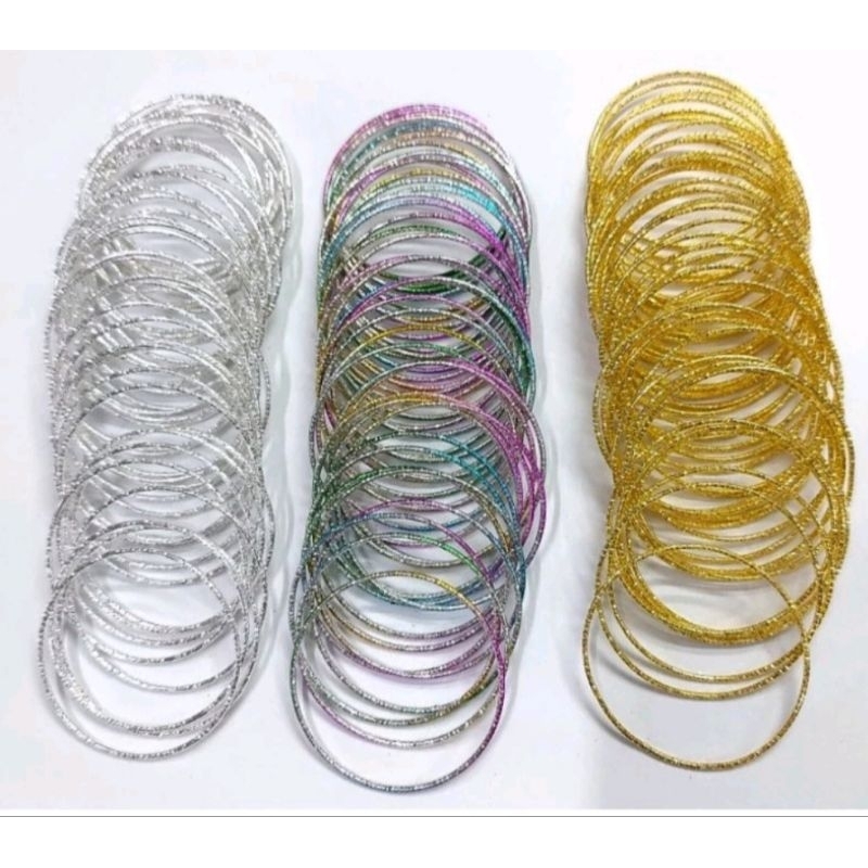Jual 40pcs Gelang keroncong india/gelang mainan anak ukuran 4,4 cm ...