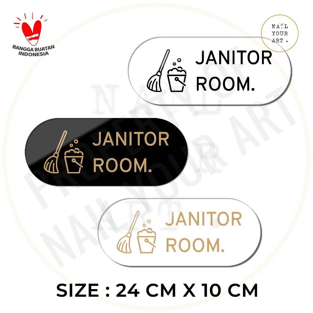 Jual SIGN AKRILIK JANITOR ROOM ICON ROUND - Nail Your Art - Signage ...