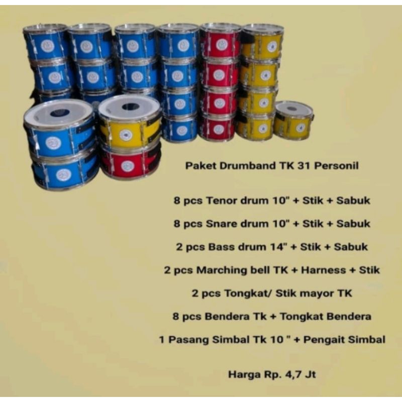 Jual Promo paket drumband marching band TK PAUD KB RA 31 | Shopee Indonesia