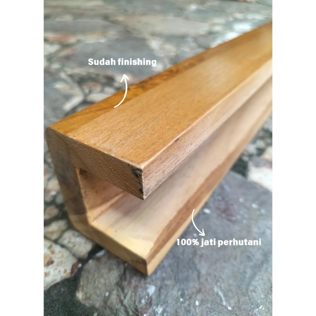 Jual SUKAYU.ID Railing Tangga 100% Kayu Jati Ukuran 150 cm x 3,5 cm x 3 ...