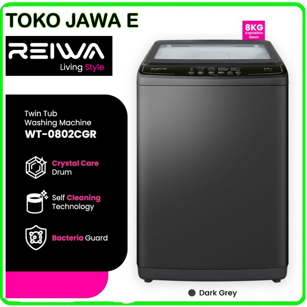 Jual MESIN CUCI REIWA 1 TABUNG TOP LOADING REIWA WT 0802CGR - Kapasitas ...