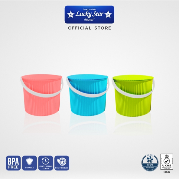 Jual Lucky Star - ROUND CONTAINER M" (DELUXE) / TIMBA TUTUP PLASTIK ...