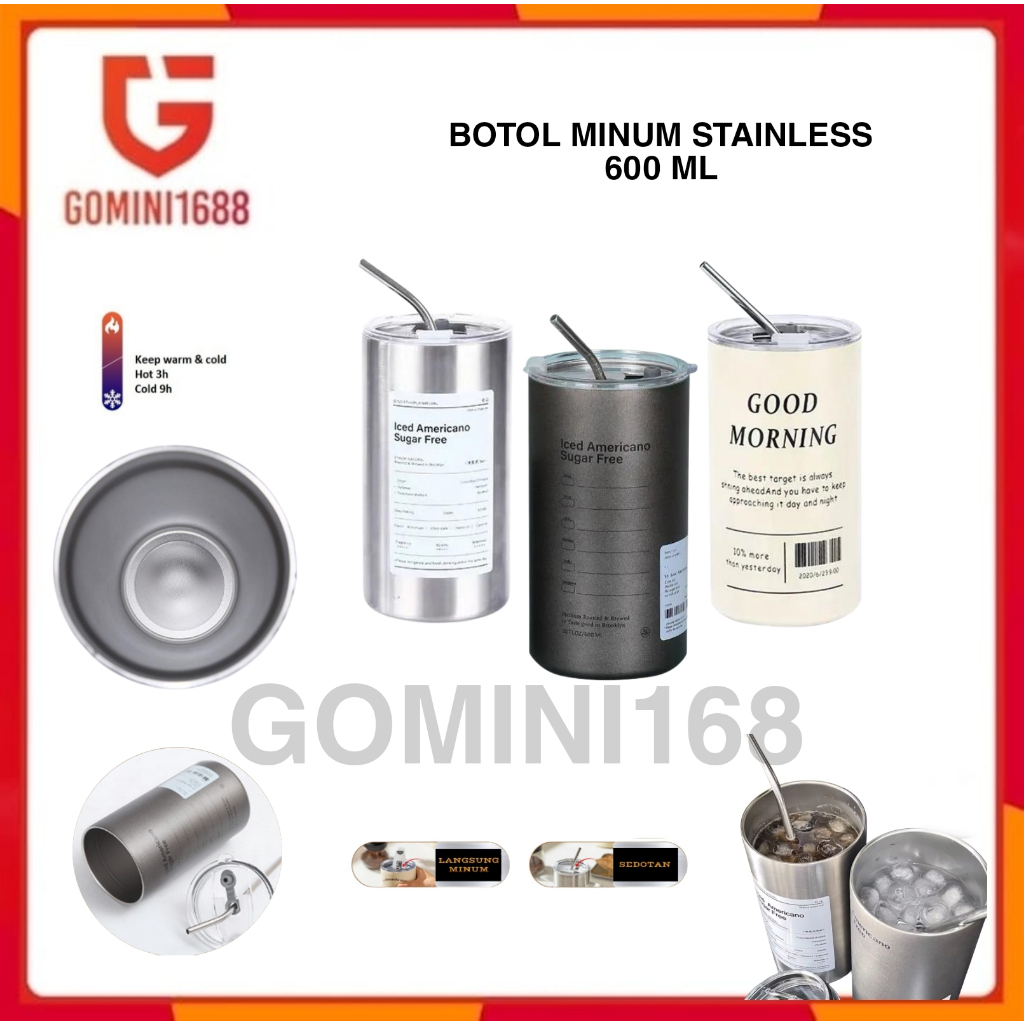 Jual Botol Minum Tumblr Bahan Stainless Steel Mug Americano 600 ML ...