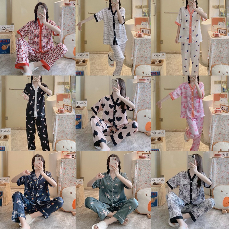 Jual piyama bahan satin PREMIUM / piyama kancing / piyama dewasa / baju ...