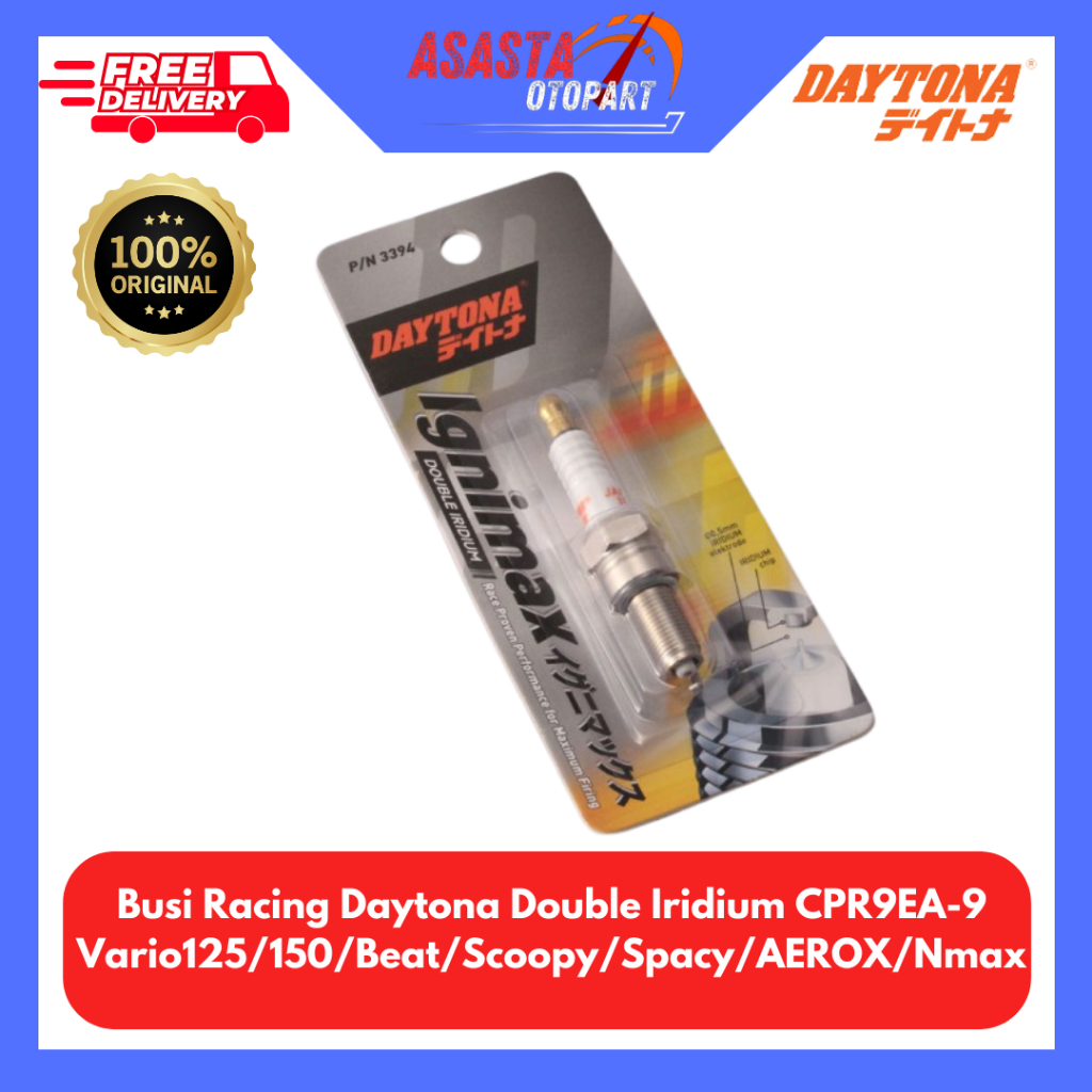 Jual Busi Racing Daytona Double Iridium CPR9EA-9 Vario125 / 150/ Beat / Scoopy / Spacy/ AEROX ...