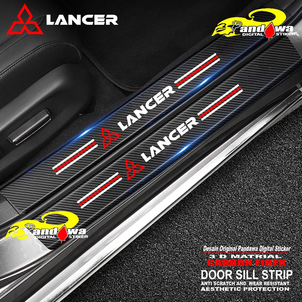 Jual stiker carbon fiber stiker pengaman mobil Lancer Sticker pelindung ...