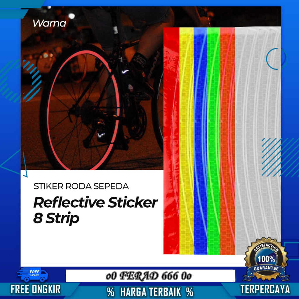 Jual Stiker Ban Roda Sepeda / Bicycle Wheel Reflective Sticker 8 Strip ...