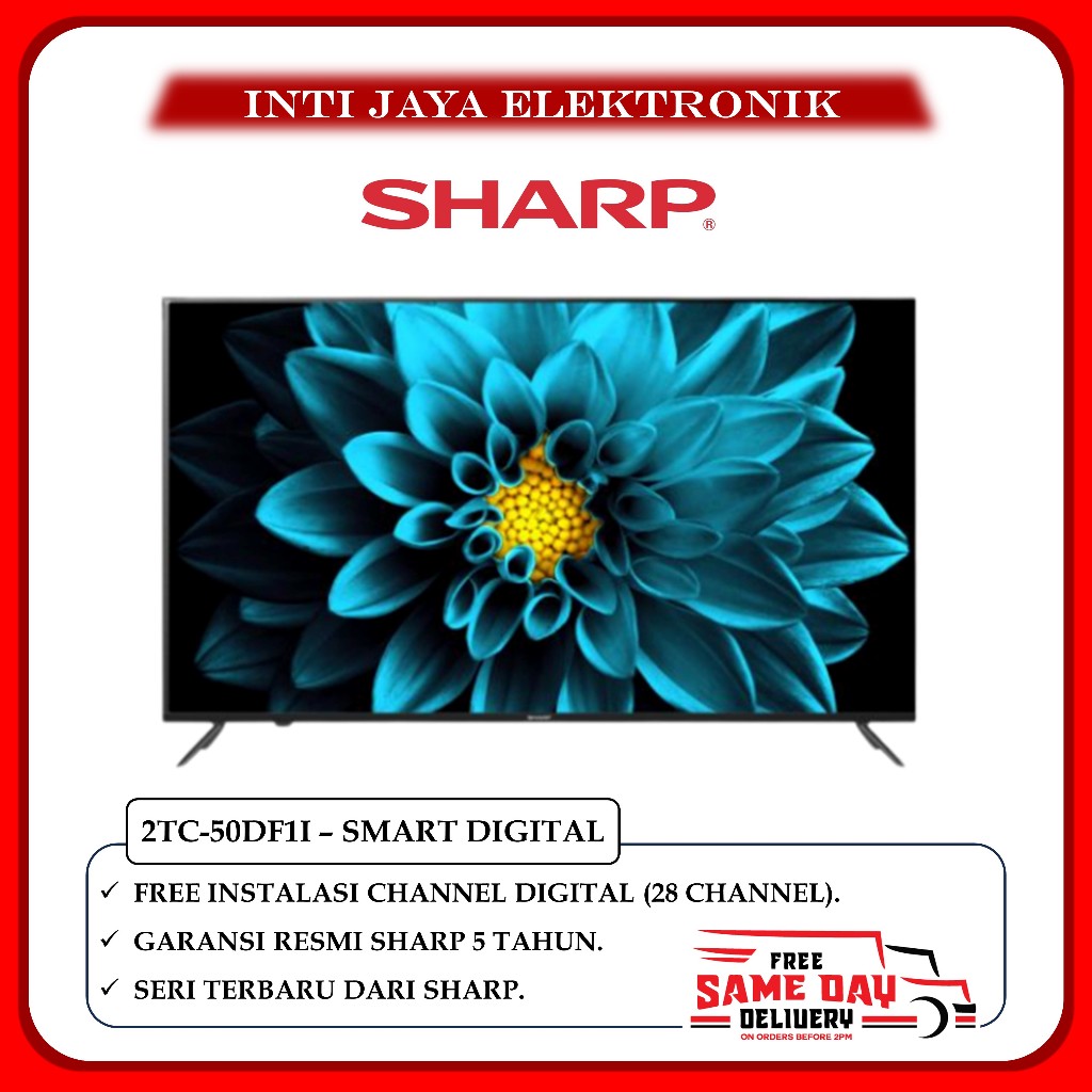 Jual TV SHARP 50 INCH SMART DIGITAL TV 2TC-50DF1I SHARP 50INCH 50DF | Shopee Indonesia
