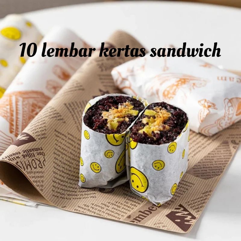 Jual 10pcs Kertas bungkus burger/ kertas sandwich/ kertas nasi kfc ...