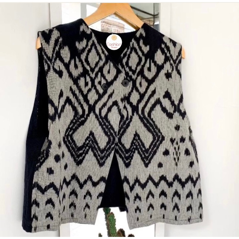 Jual Aruna Vest Tenun/Tenun Modern/Tenun kerja/Rompi/vest batik tenun ...