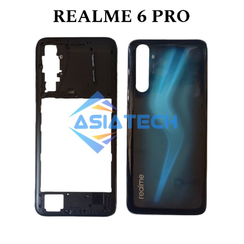 Jual BACKDOOR FULSET REALME 6 PRO HOUSING BACK GLASS COVER MIDLE FRAME ...
