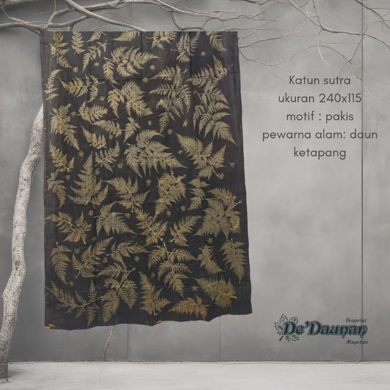 Jual kain ecoprint batik pewarna alam katun sutra motif daun | Shopee ...