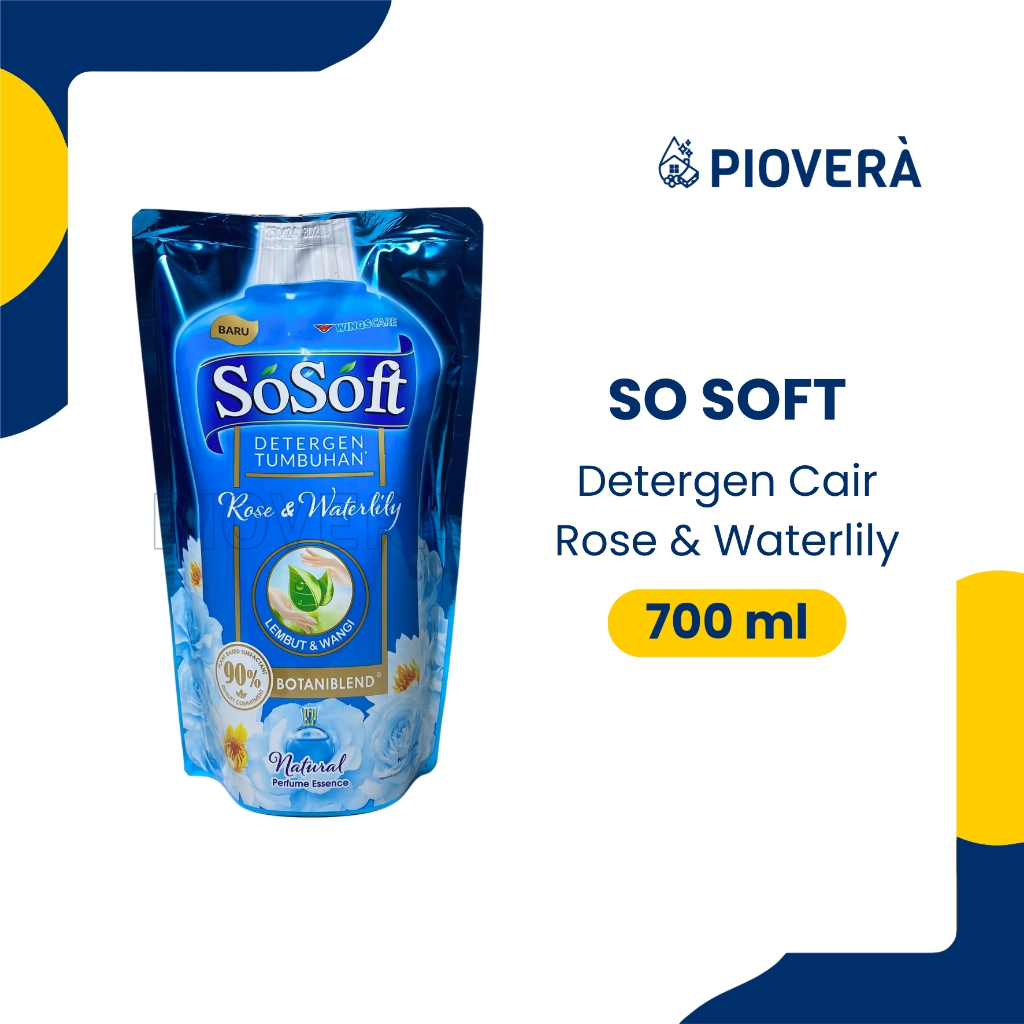 Jual So Soft Deterjen Cair Rose & Waterlily Pouch 700 ml | Shopee Indonesia