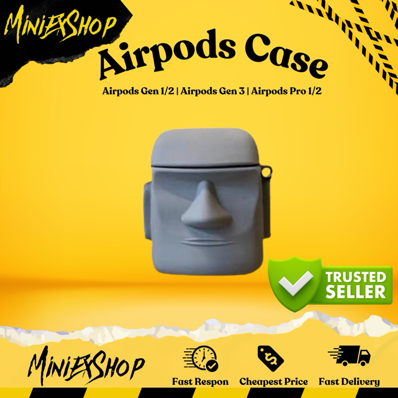 Jual Airpods case EMOT MUKA BATU silicone rubber Airpods gen 1 ...