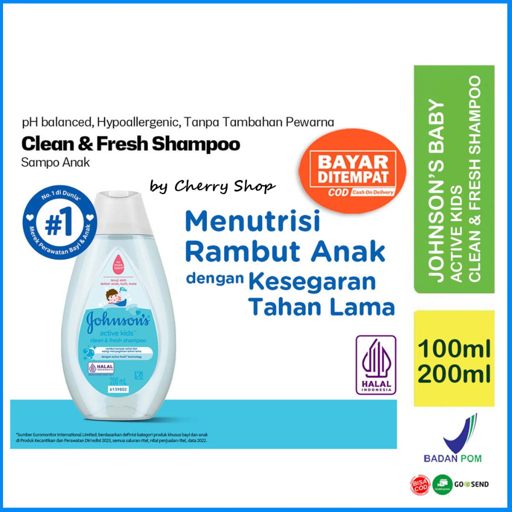 Jual [100ML | 200ML] JOHNSON'S Active Kids Clean & Fresh Shampoo ...