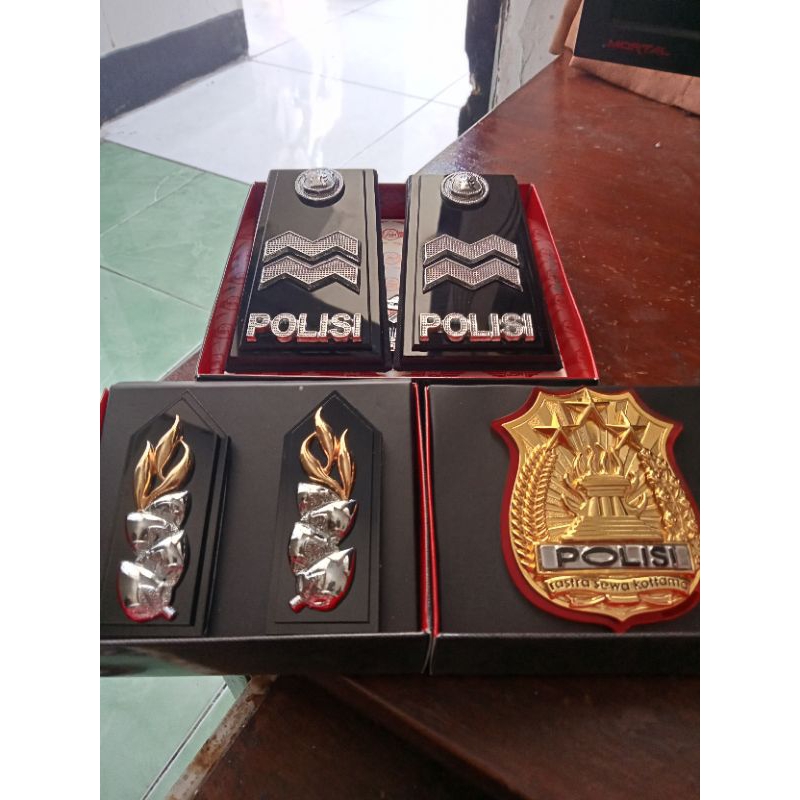 Jual pangkat pdh Aiptu/monogram/kewenangan mika kilap | Shopee Indonesia