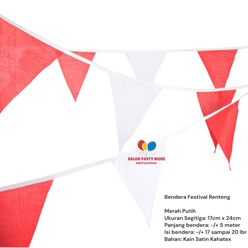 Jual Bendera Merah Putih Renteng/ Bendera Segitiga panjang 5 meter/ Bendera Juntai | Shopee ...