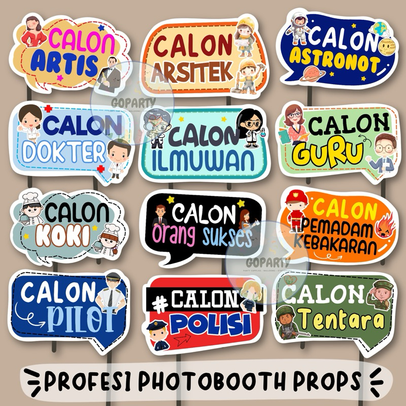 Jual PROFESI CITA CITA PHOTOBOOTH PROPS TONGKAT FOTO DEKORASI ...