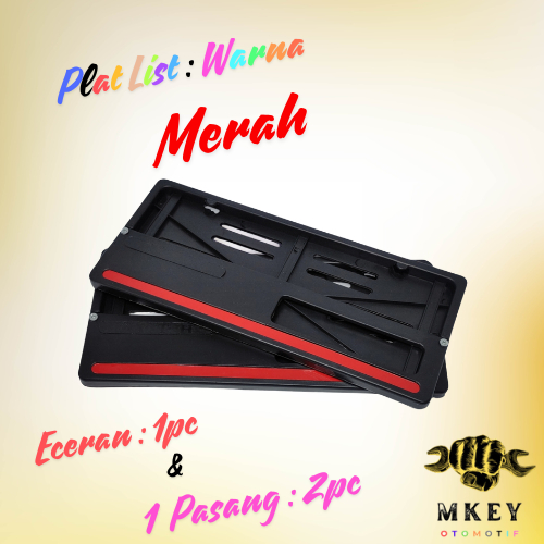 Jual Cover Bingkai Plat Nomor Model List Merah Standar Universal All ...