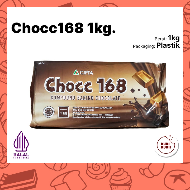 Jual Coklat Batang Chocc 168 1kg | Cokelat Blok Chocc 168 Dark ...