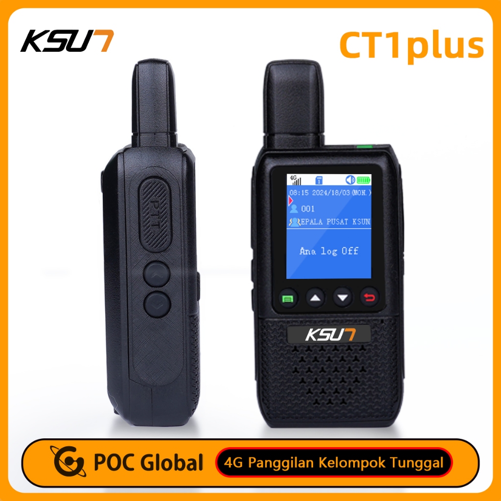 Jual KSUN CT1PLUS HT POC Global walkie talkie jarak jauh 5000km 4G ...
