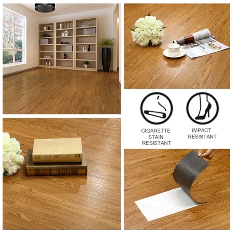 Jual Lantai Vinyl Stiker Perekat / Vinly Lantai Kayu PVC Lantai Premium ...