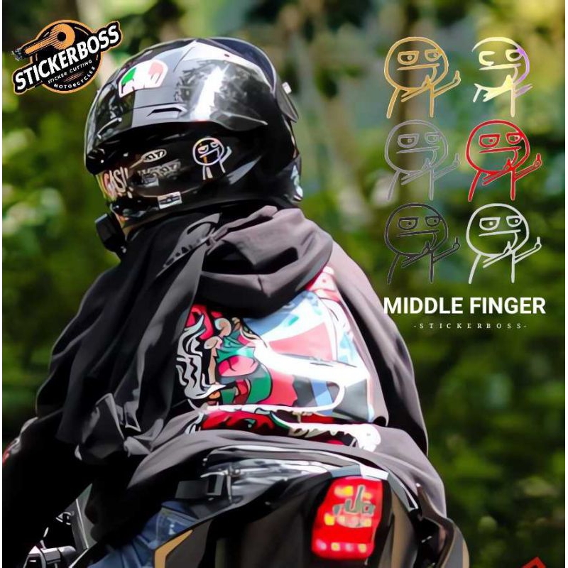 Jual Sticker Motor Middle Finger Fucek Meme Lucu - Sticker Cutting ...