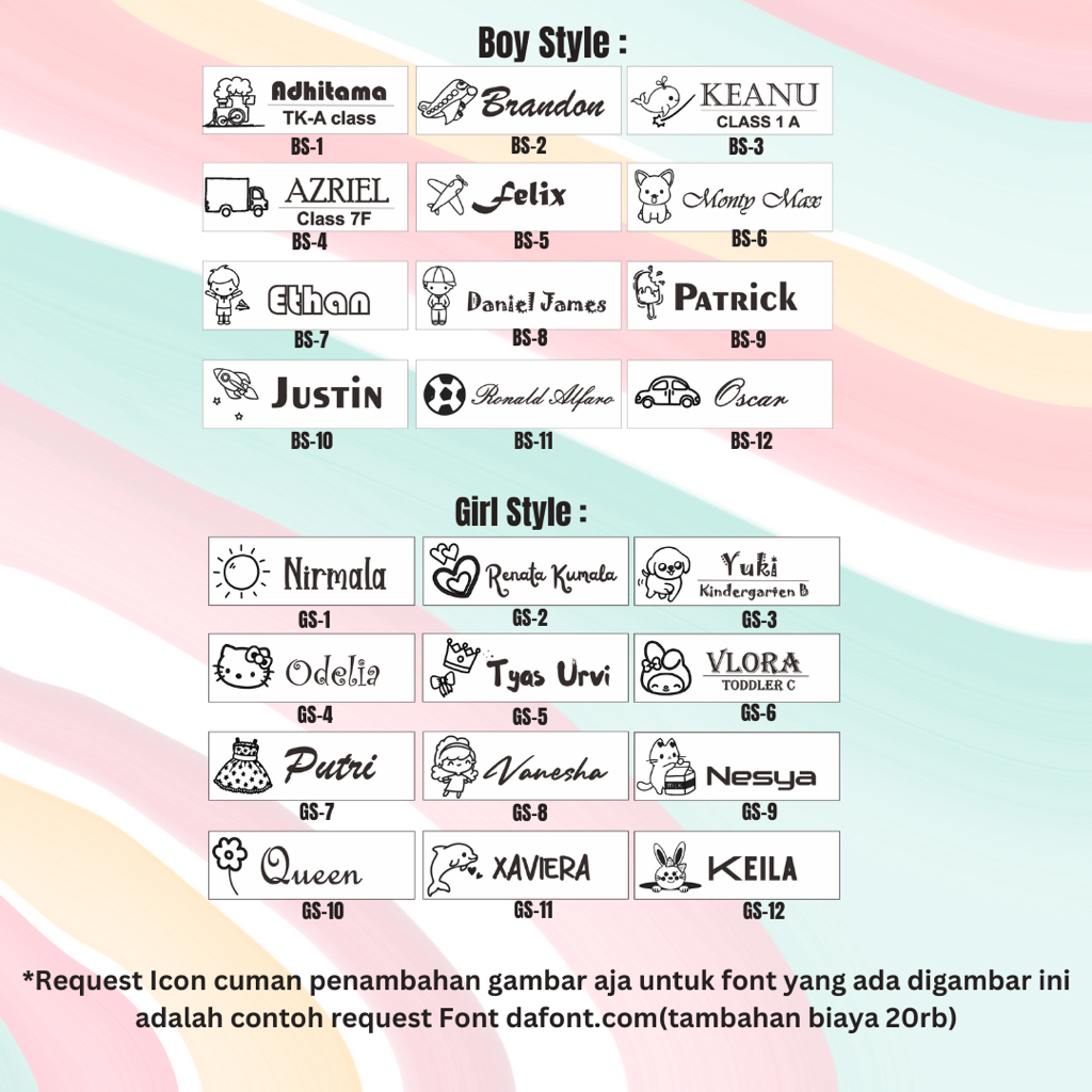 Jual WATERPROOF STAMP/STEMPEL TAHAN AIR/STEMPEL BAJU/CAP NAMA ANAK ...