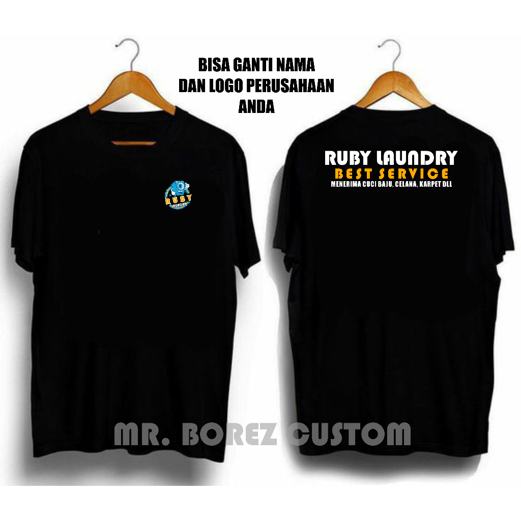 Jual Kaos Oblong Laundry bisa Ganti Logo dan Nama Perusahaan Laundry ...