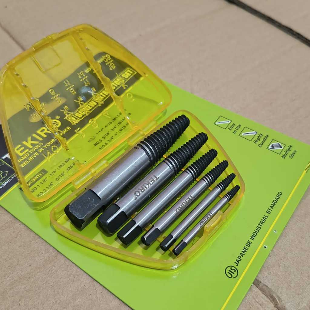 Jual Tekiro Tap Balik Set 6 Pcs Tekiri Screw Extractor Set 6 Pcs ...